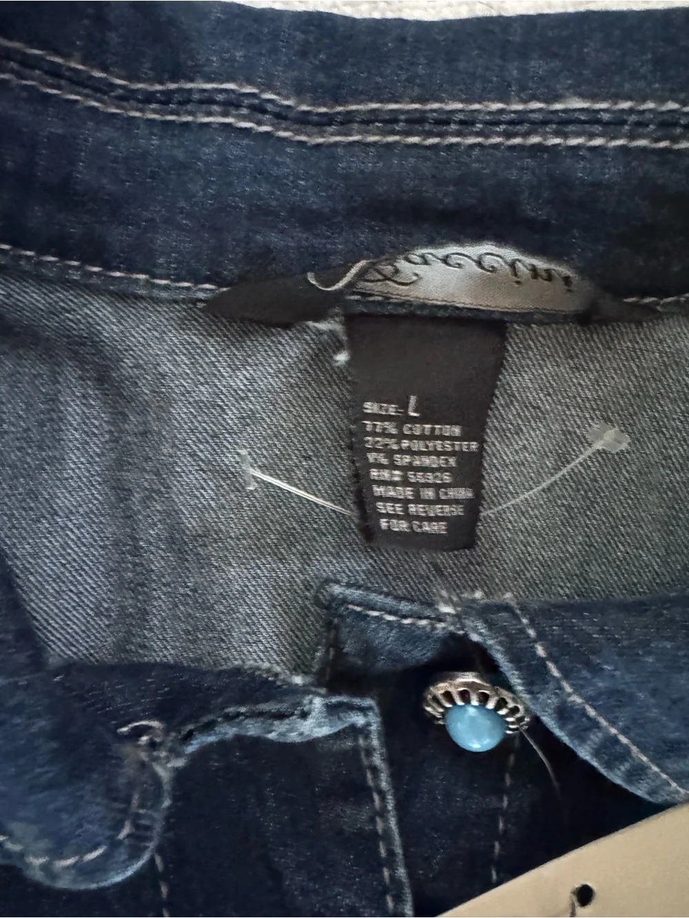 Jackets & Coats | Nwtbaccini Vintage Western Denim Jean Turquoise ...